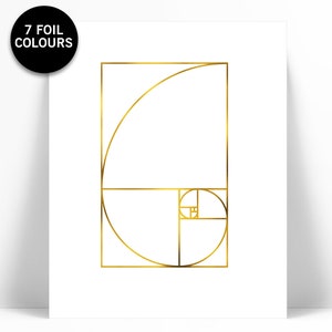 Golden Ratio Art Print - Gold Foil Print - Math Art Print - Math Wall ...