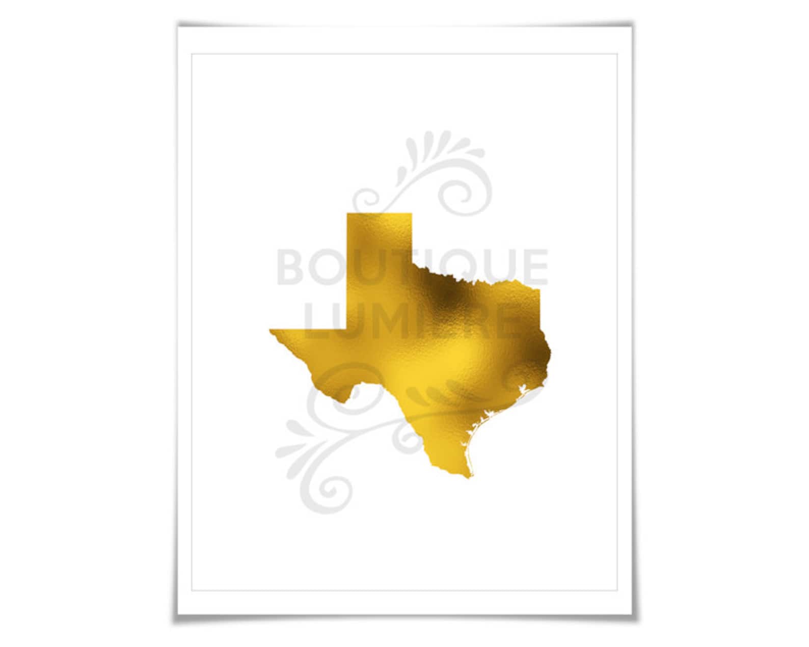 Texas Print Gold Foil Print Texas Map Art Print Travel - Etsy
