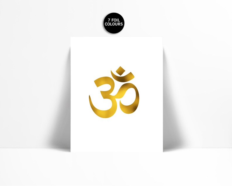 Ohm Art Print - Gold Foil Print - Zen Art Print - Gold Foil Ohm Symbol ...