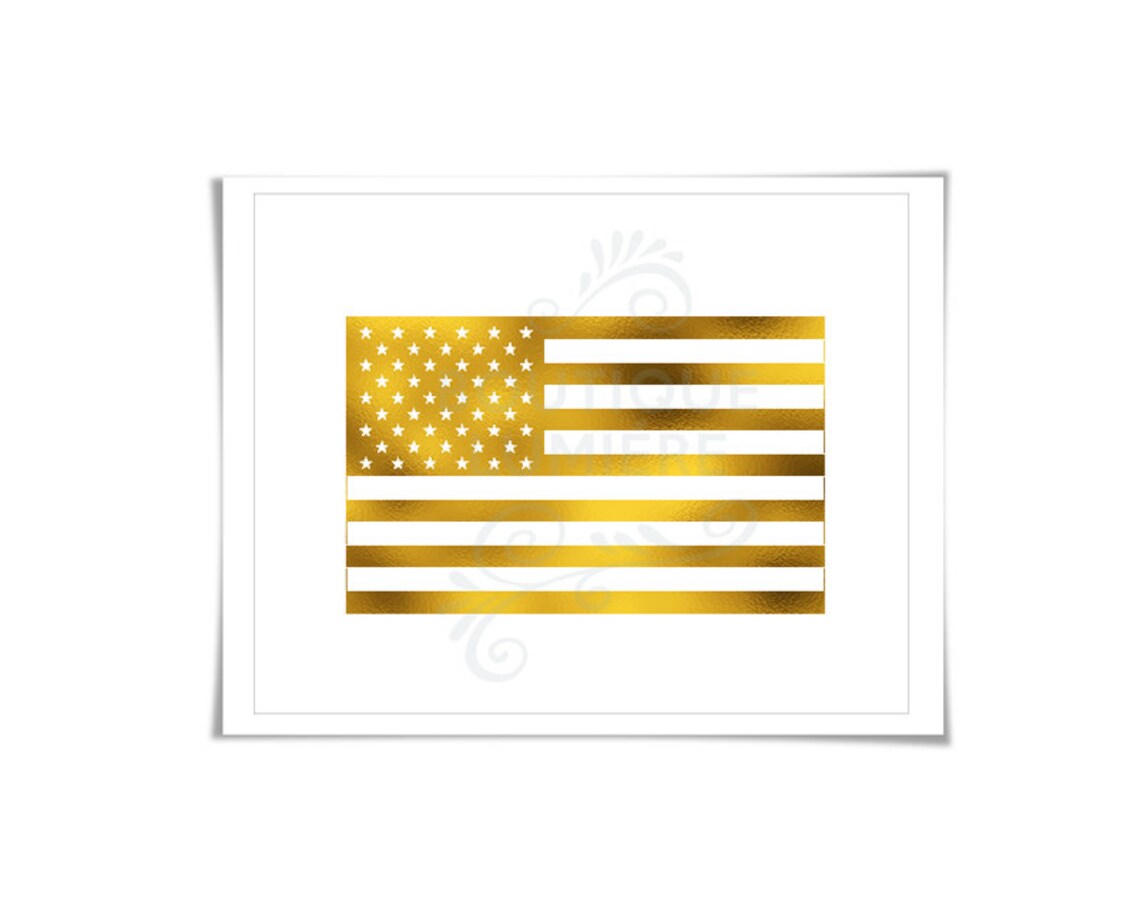 United States Flag Gold Foil Print American Flag Poster - Etsy Canada