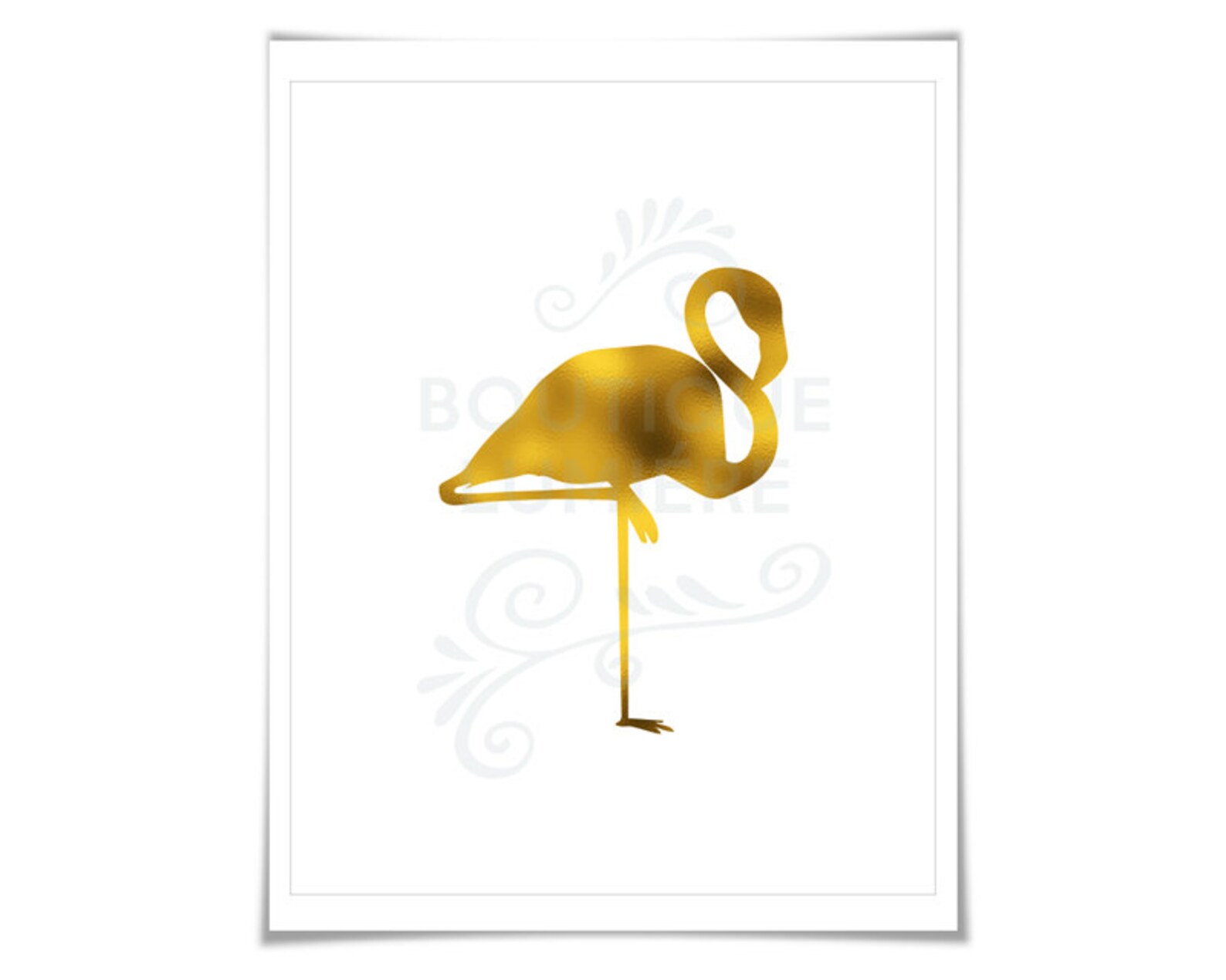Flamingo Art Print Gold Foil Print Animal Poster - Etsy