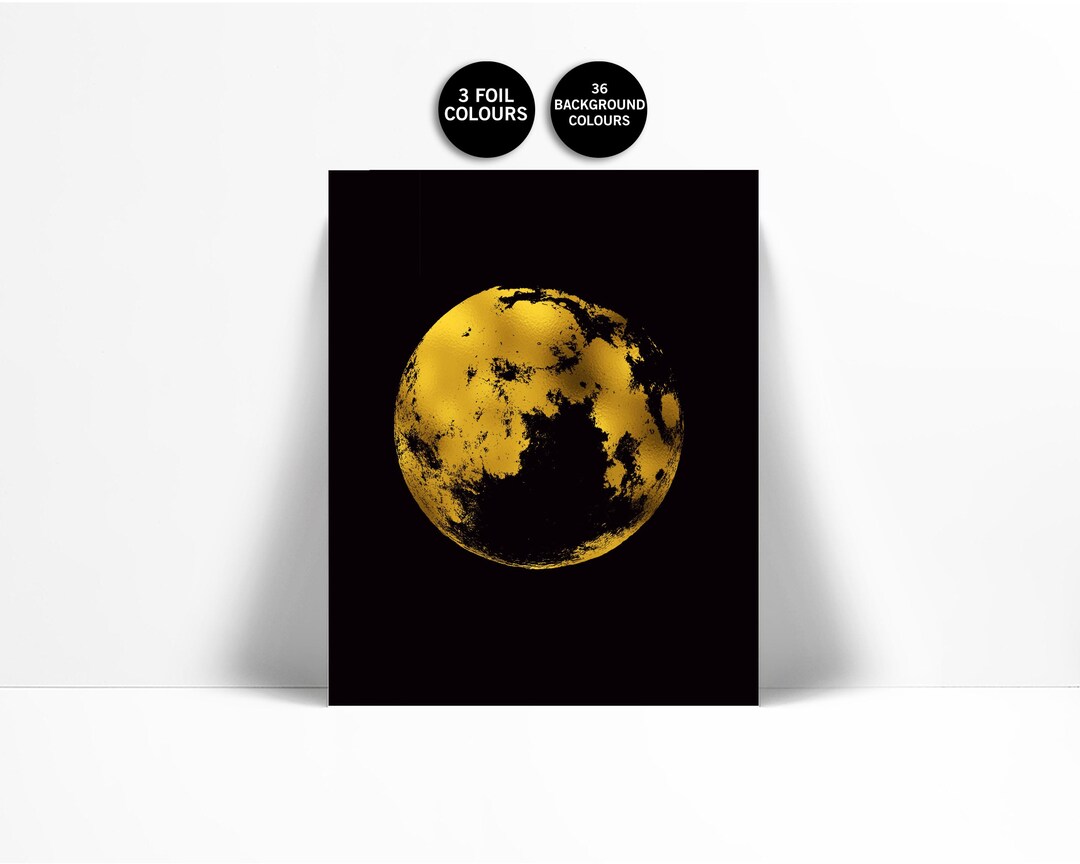 Full Moon Print - Gold Foil Print - Full Moon Poster - Astronomy Poster ...