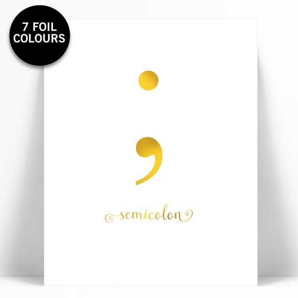 Semicolon Wall Art - Etsy