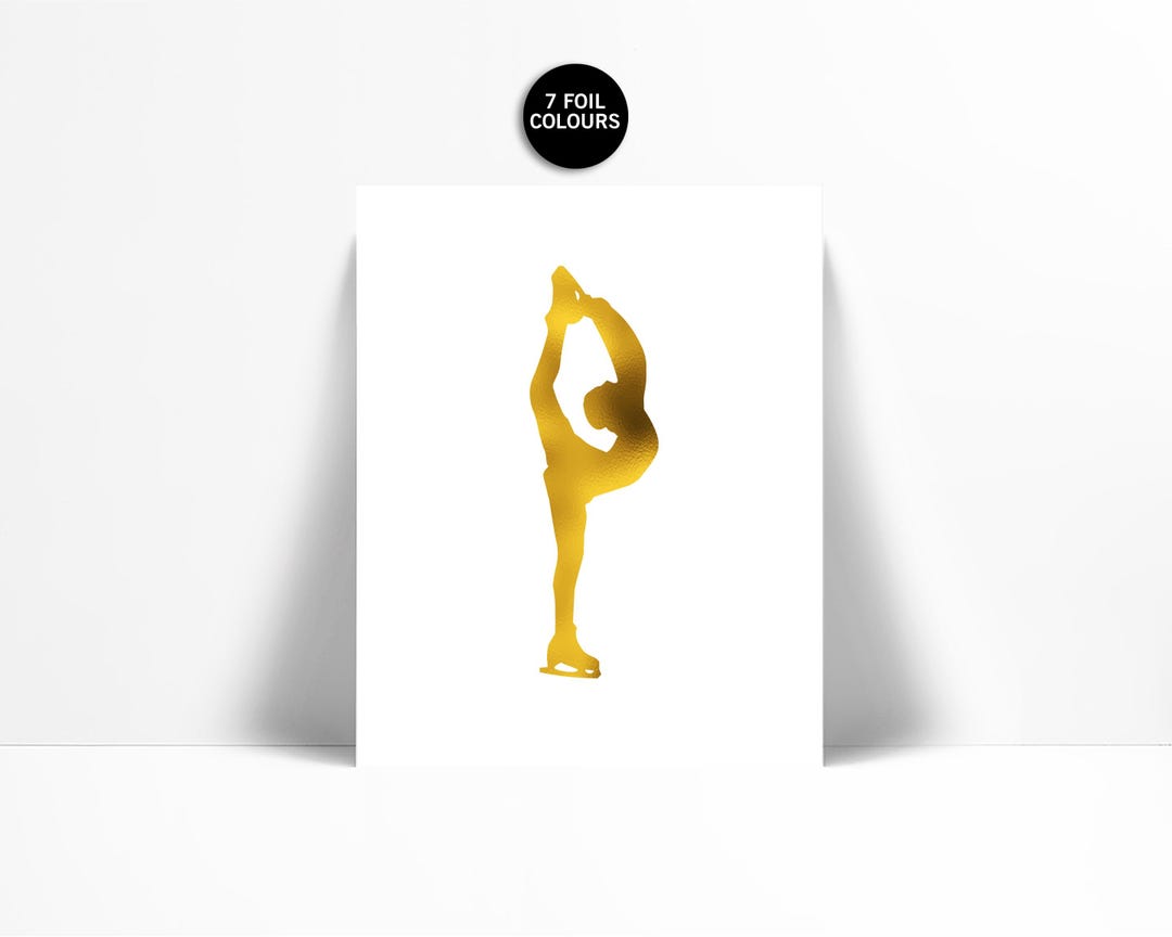 Figure Skater Art Print - Gold Foil Print - Ice Skater Poster - Skating ...