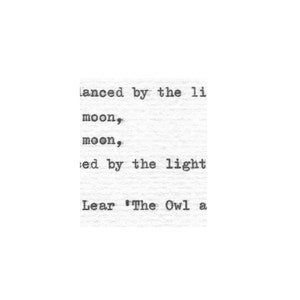 Edward Lear 'the Owl and the Pussycat' Letterpress Quote Vintage ...
