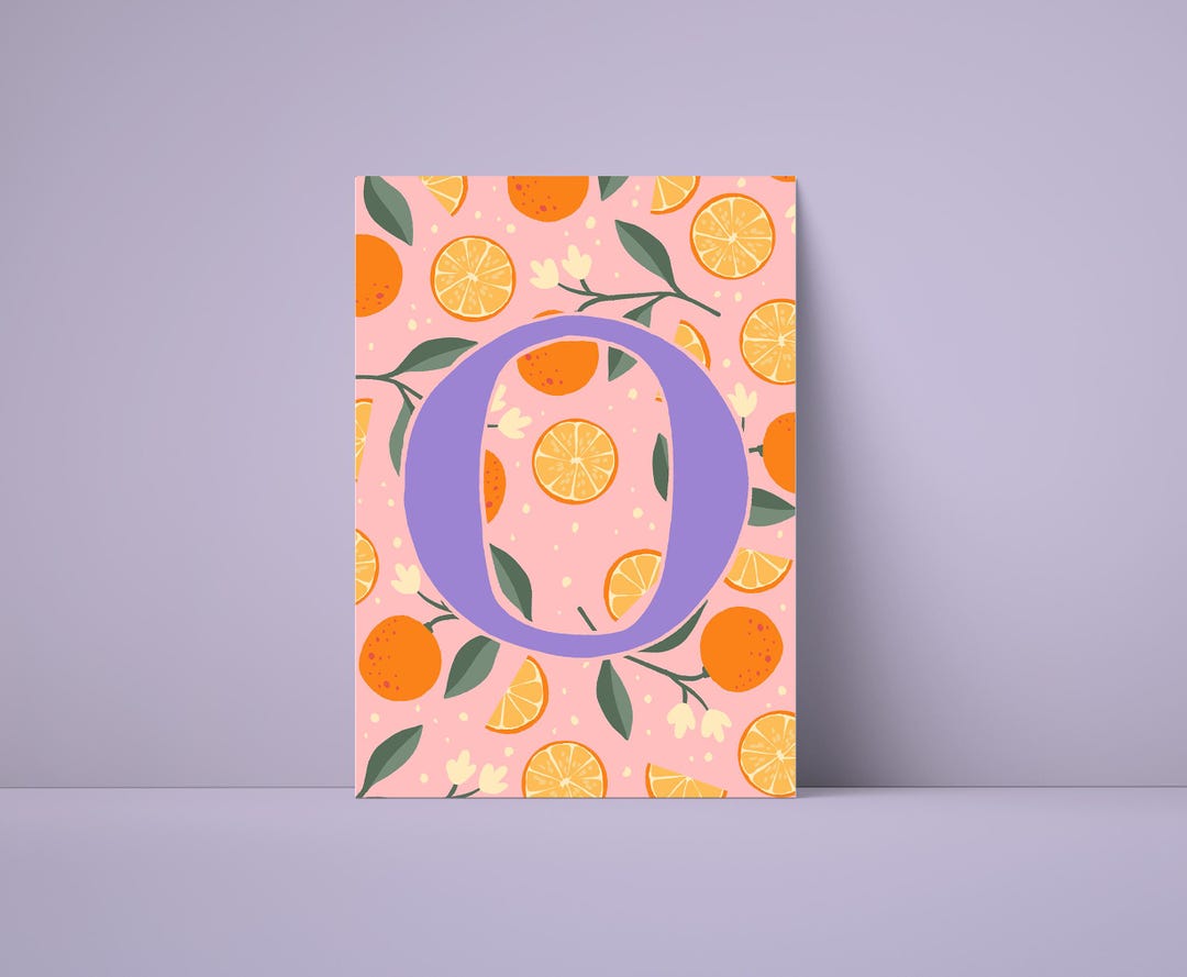 Letter O Poster - Digital ABC Picture With Orange Illustration | Wall ...