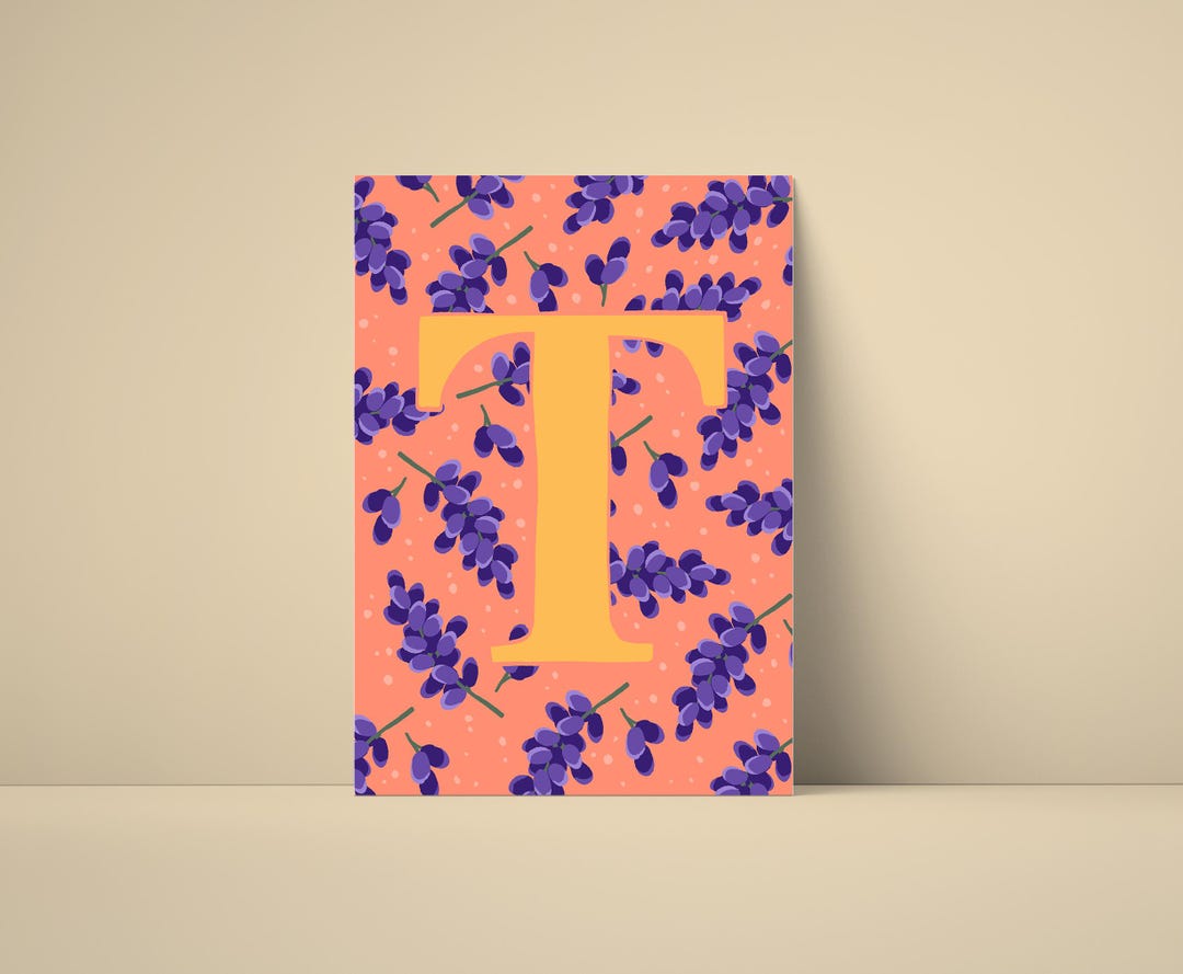 Letter T Poster - Digital ABC Picture With Grapes Illustration | Wall ...