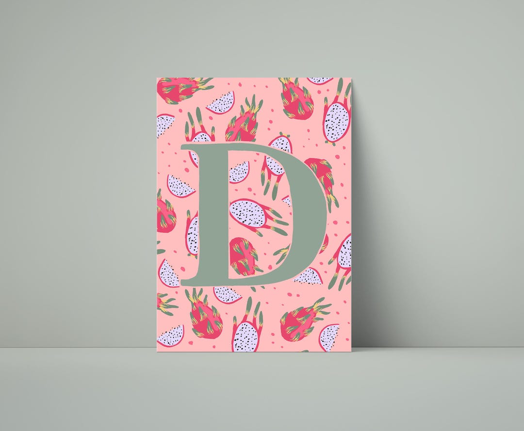 Letter D Poster - Digital ABC Picture With Dragon Fruit Illustration ...