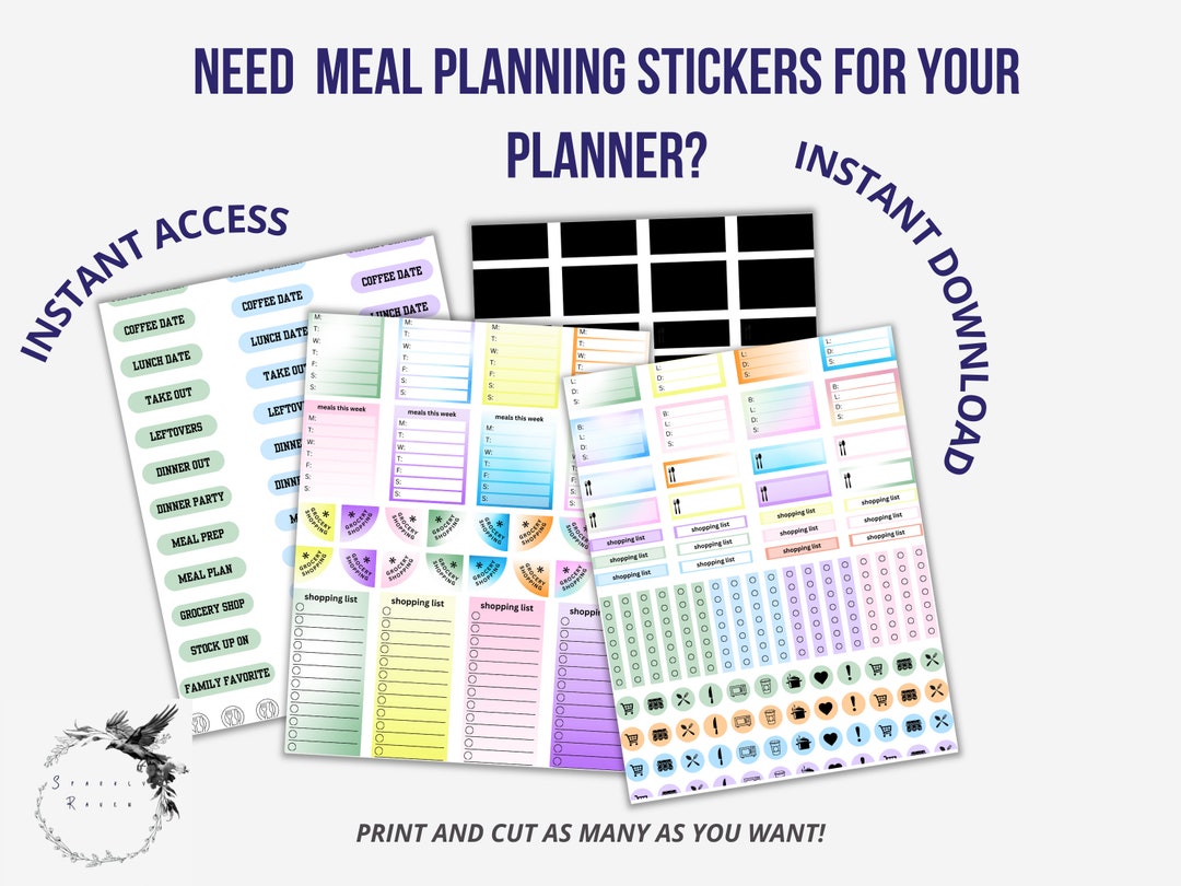 PRINTABLE MEAL Planner Stickers, Planner Kit Erin Condren, Vertical ...