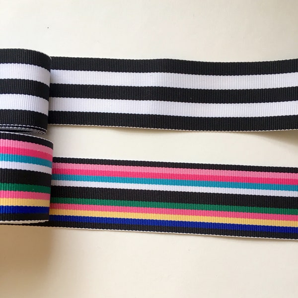 Striped Grosgrain Ribbon by the Yard - Etsy