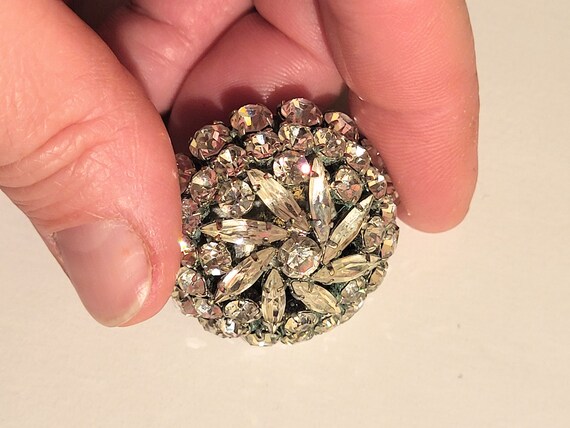Austrian Crystal Dome Brooch - Gem
