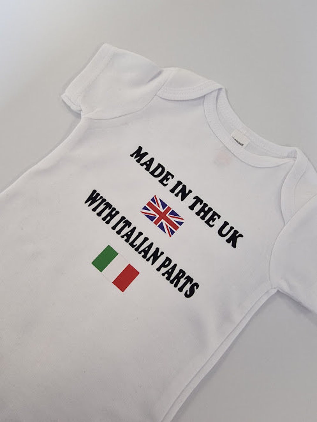 Made in UK With Italian Parts Baby Vest - Novelty Baby Grow-baby ...