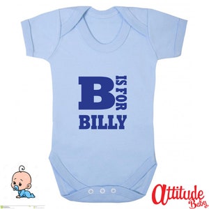 Personalised Baby Grow-baby Grows Printed-baby Name and Initial is ...