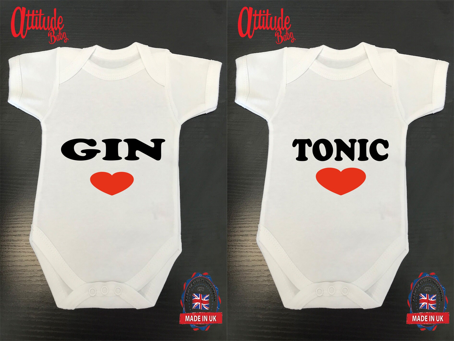 Twins Baby Grows plain White Baby Grows-printed-gin N - Etsy UK