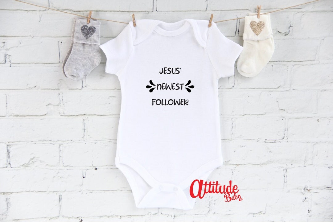 Jesus' Newest Follower Christian Baby Vest - Religious Baby Grow ...