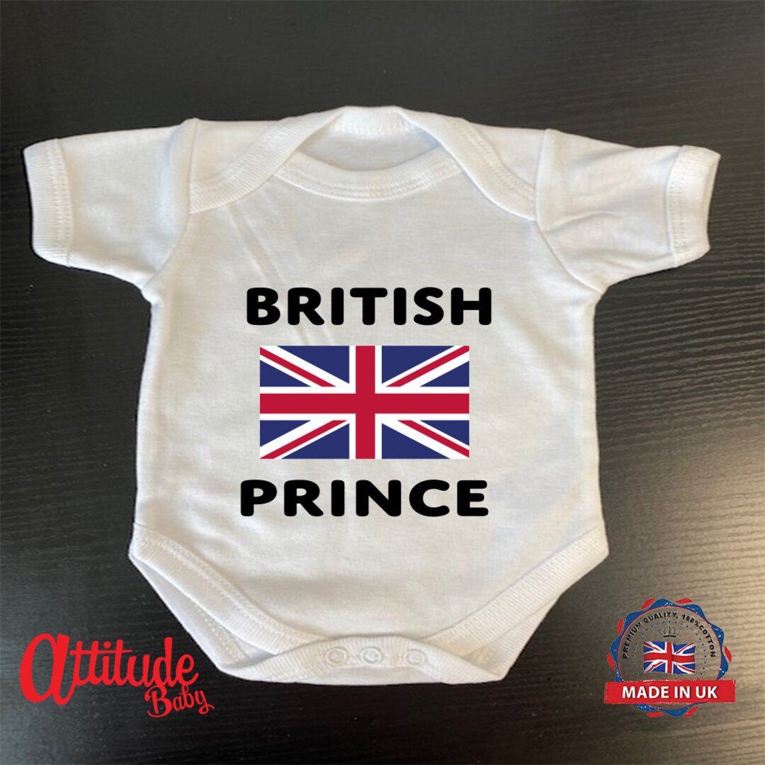 Plain Baby Grow-white Baby Grow-printed-british Prince-baby Gifts ...