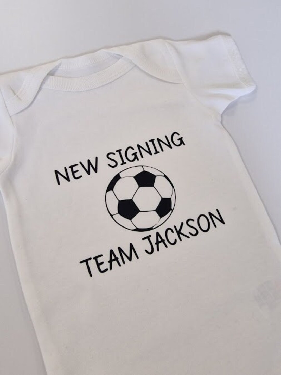 Football Baby Grows-funny Baby Grow-personalised-new Signing Team Any ...