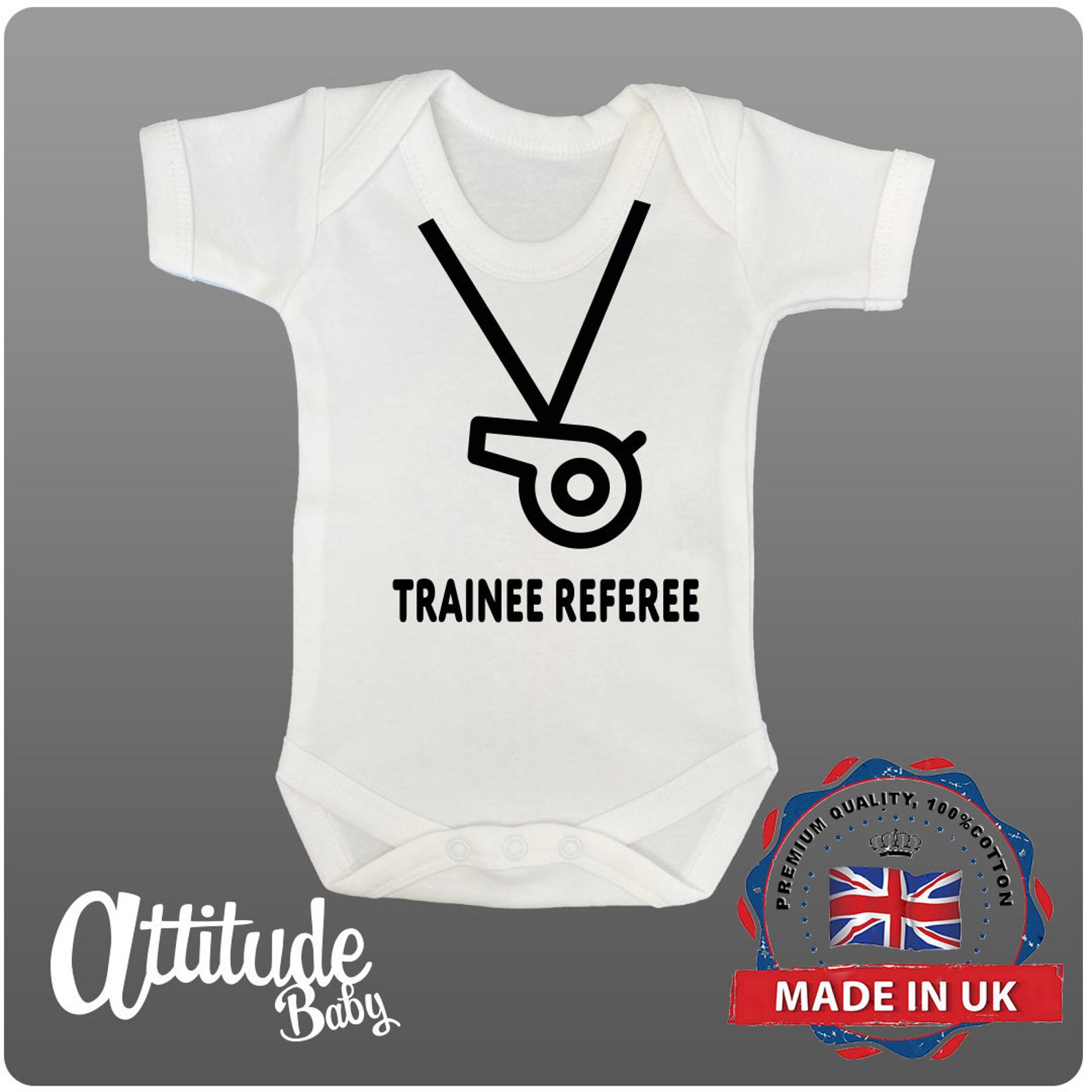 Funny Baby Grow-printed-trainee Referee-kids Referee-funny - Etsy UK