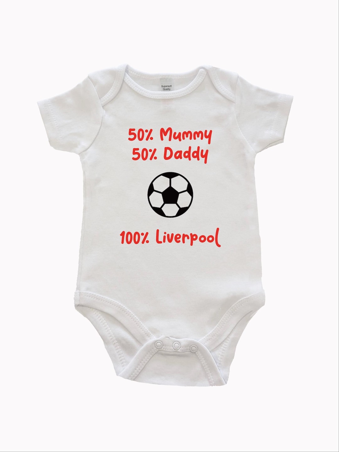 50% Mummy 50 Daddy 100 Liverpool Baby Vest - Baby Grow Football ...