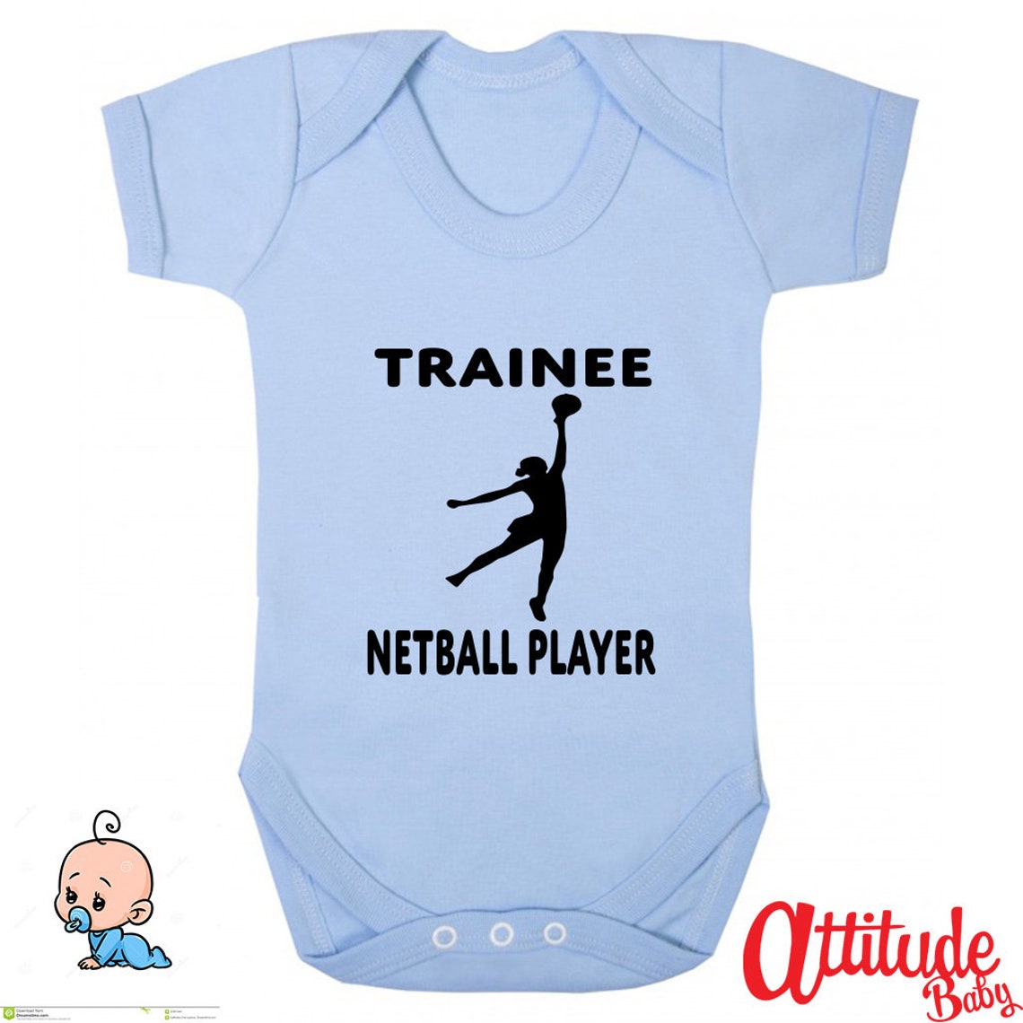 Baby Girl Netball Baby Grow Baby Grows-printed-trainee Netball - Etsy