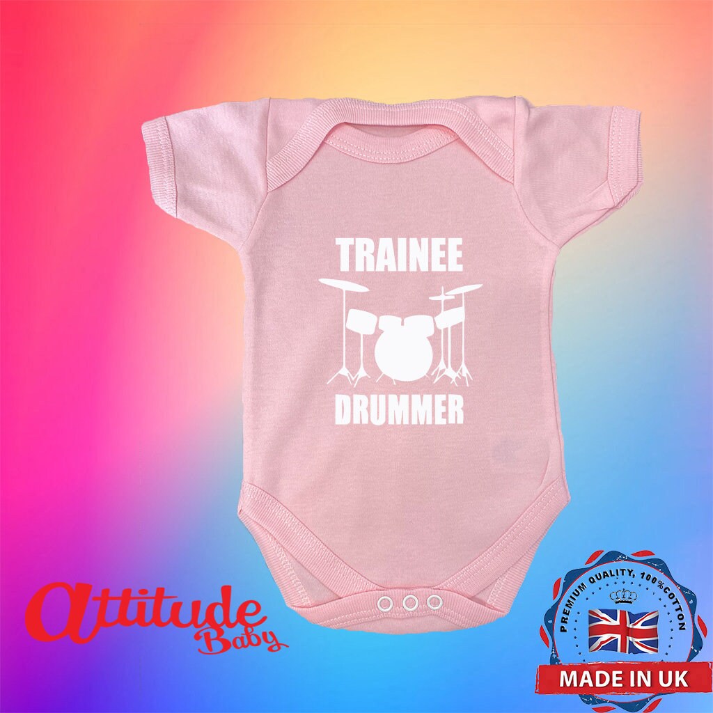 Funny Baby Grow-trainee Drummer-cotton Baby Bodysuit-cotton Baby Vest ...