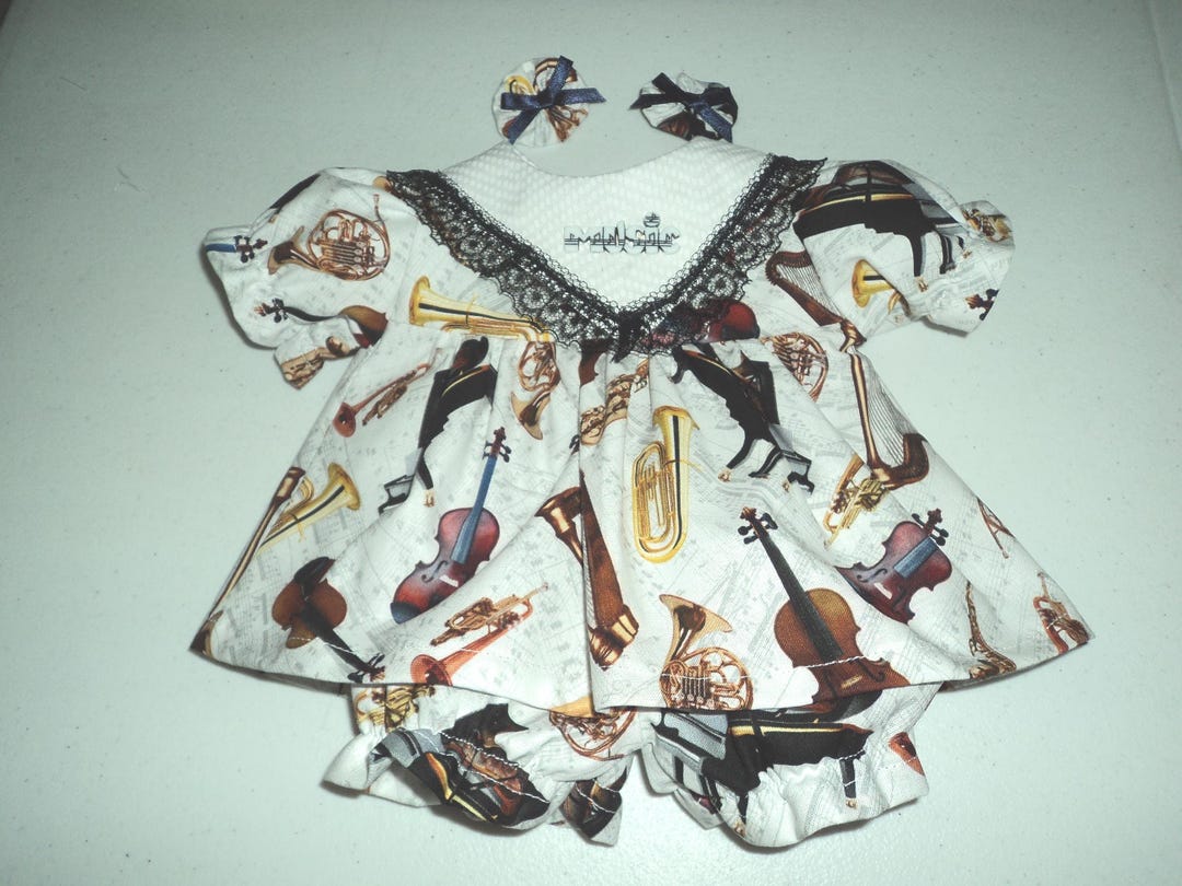 4 Pc - 16" Cabbage Patch Outfit - Musical Instrument Print Fabric -FREE ...