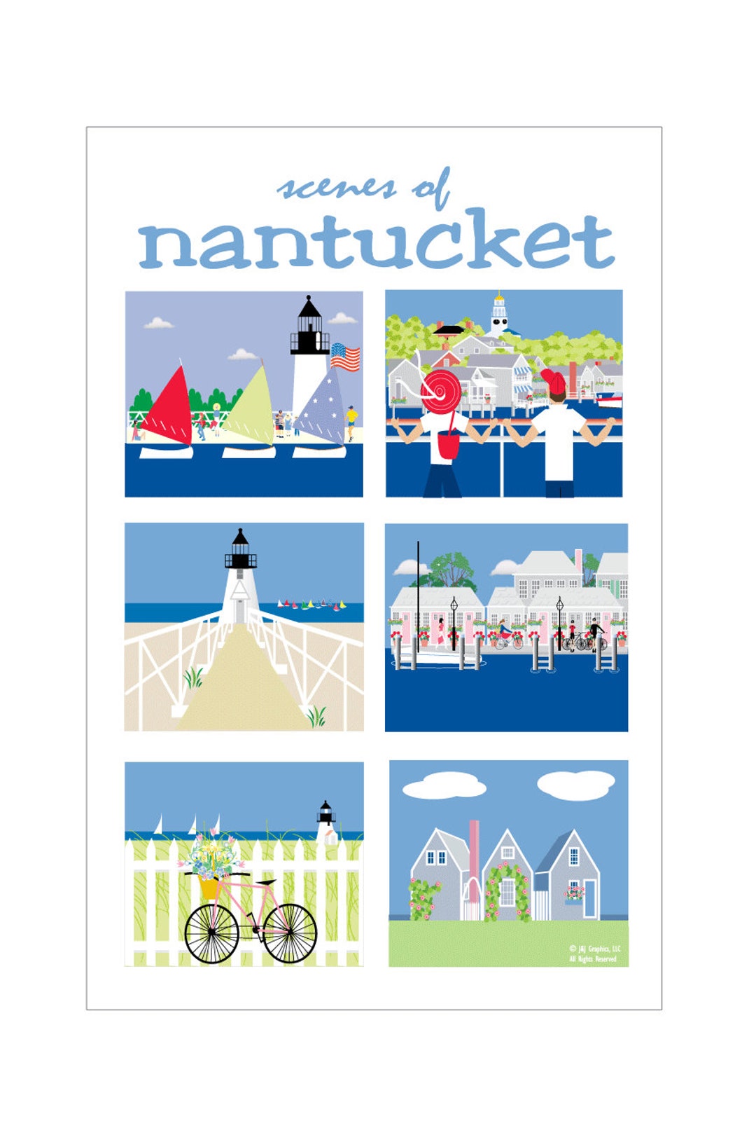 Scenes of Nantucket Poster - Etsy