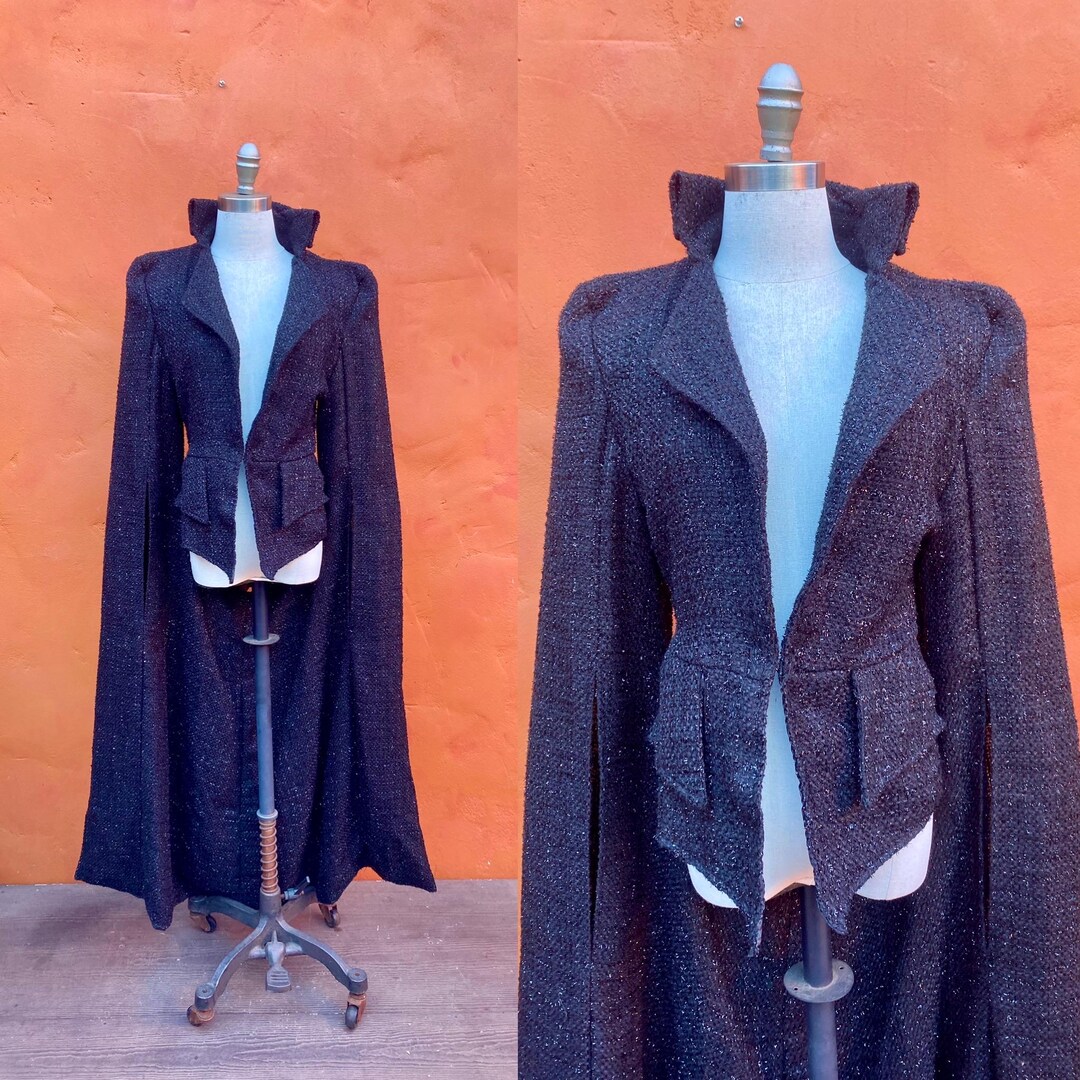 VTG High Collar Women's Cloak Blazer Jacket Coat. Evil Queen Witch ...