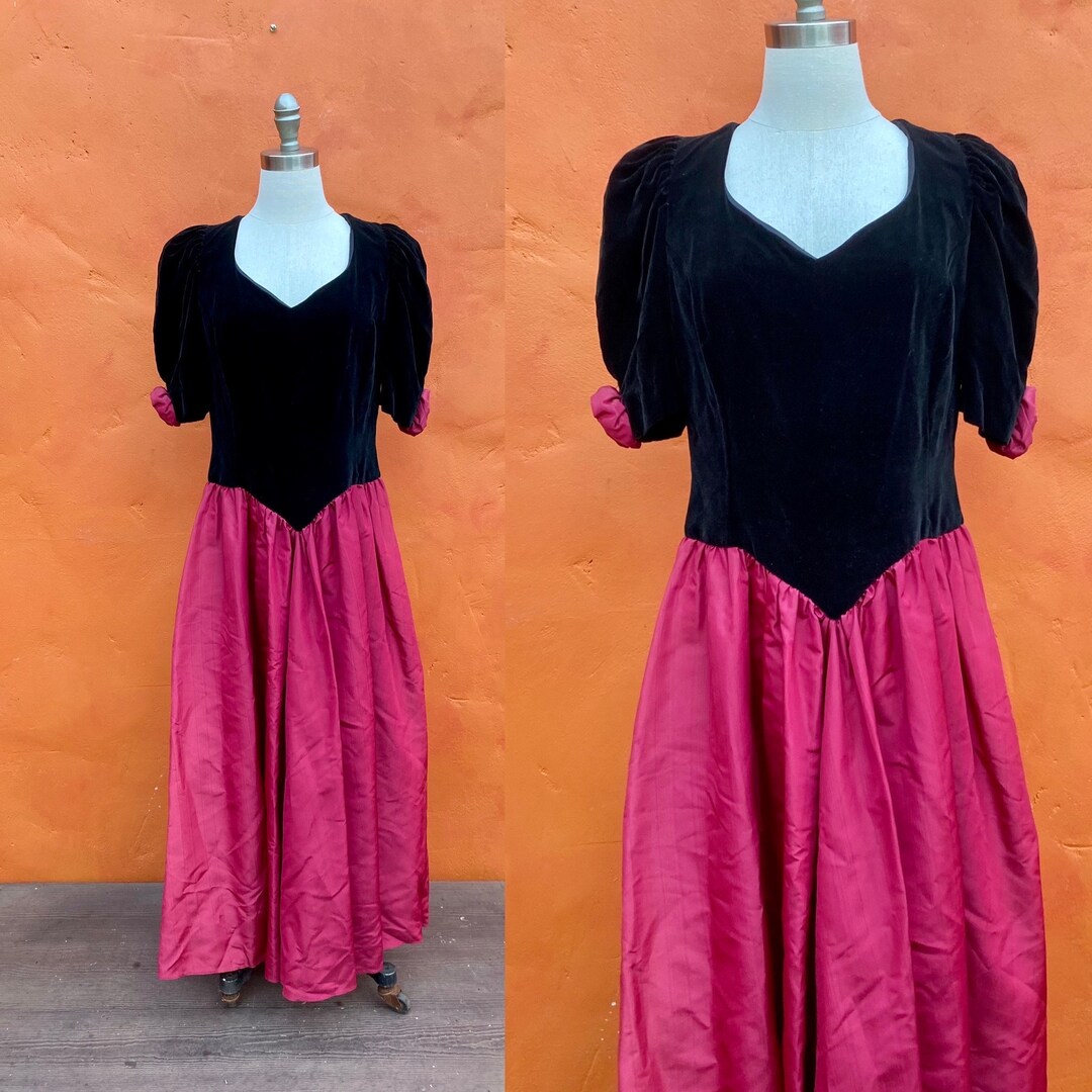 Vintage 1980s Does Victorian Evening Dress Ballgown **evening Party ...