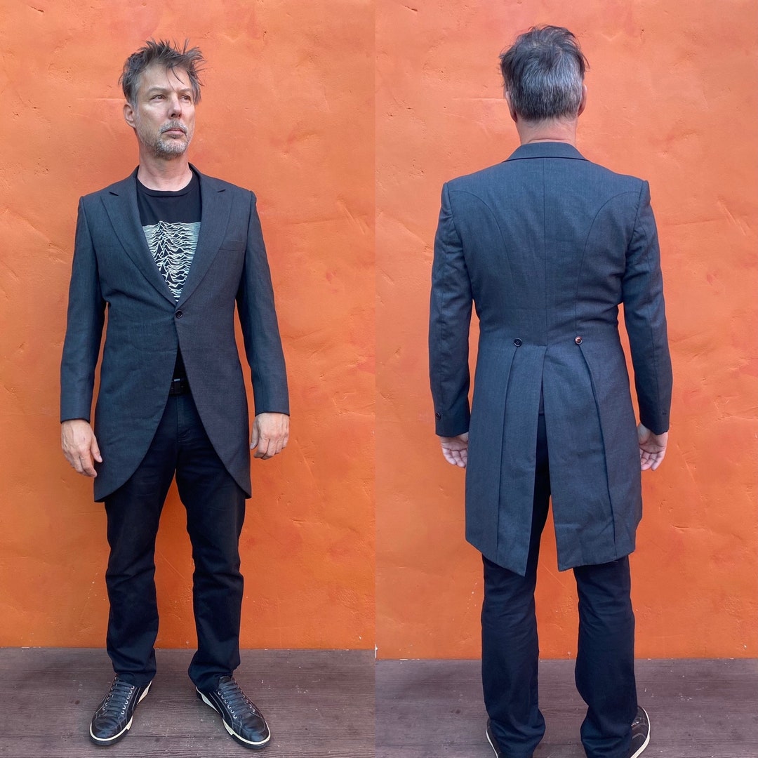 Vintage Men's Grey Coat & Tails Tuxedo Jacket. Formal Evening Prom ...