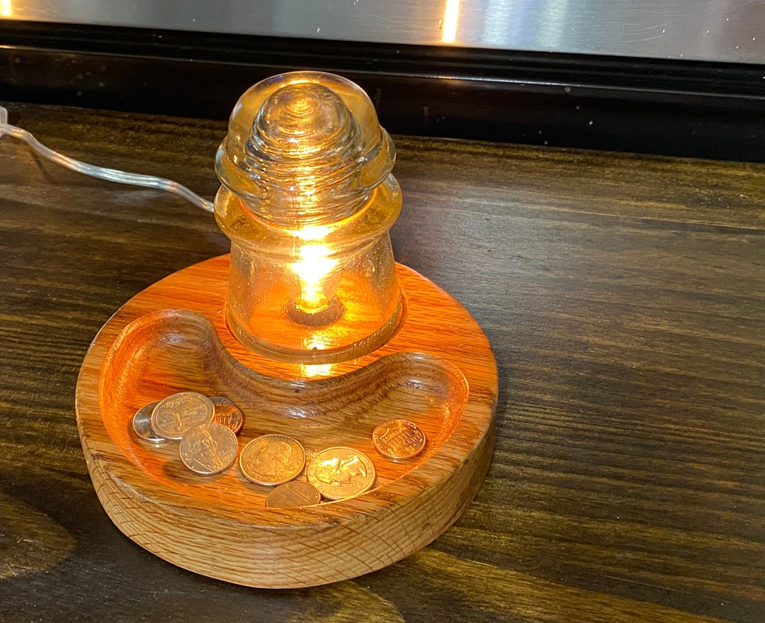 Glass Insulator Nightlight Catchall Tray Lineman Gift - Etsy