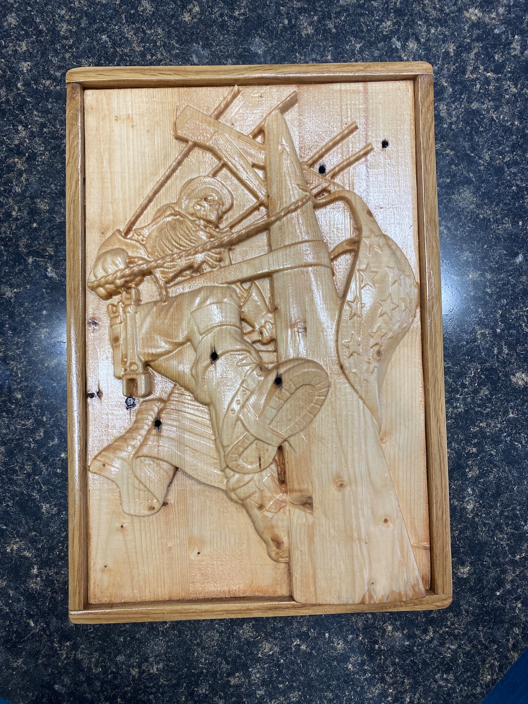 Rustic 3D Relief Wood Carve Lineman on Pole - Etsy