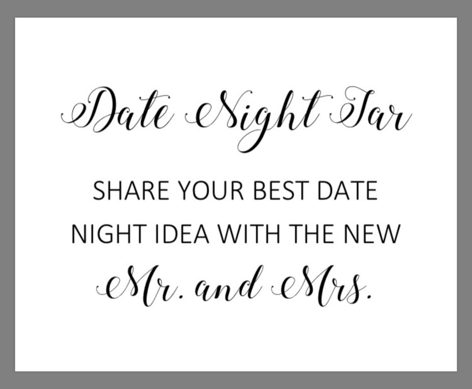 PRINTABLE 8x10 Date Night Jar WEDDING SIGN - Etsy