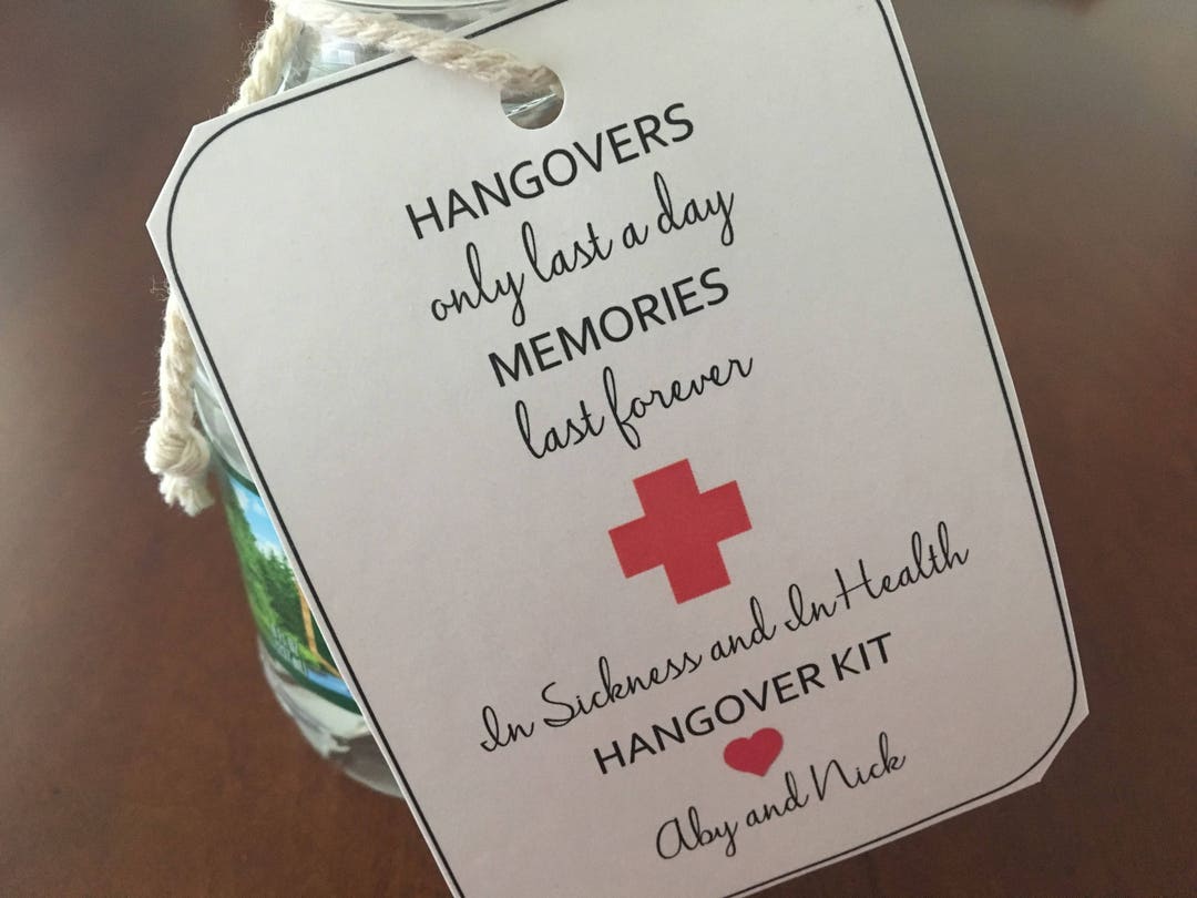 PRINTABLE Hangover Kit Tags - Etsy