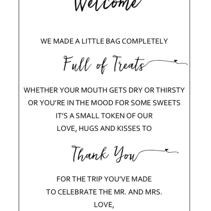 Hotel Welcome Bag - Etsy