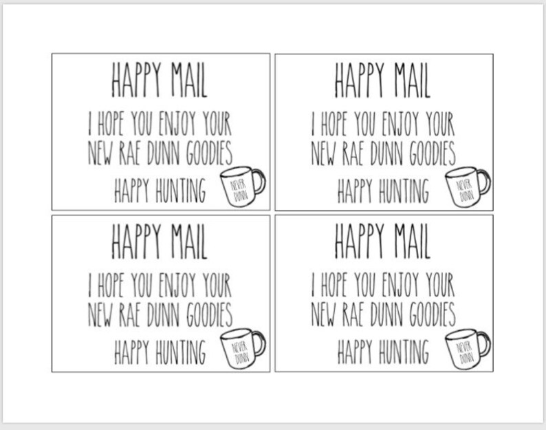 PRINTABLE RAE DUNN Happy Mail Tags for Resellers - Etsy