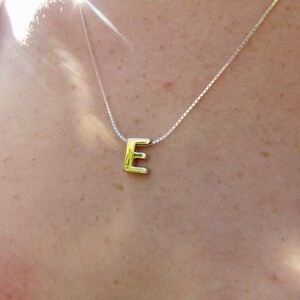 Sterling Silver 925 Initial Letter E Slider Pendant on A - Etsy