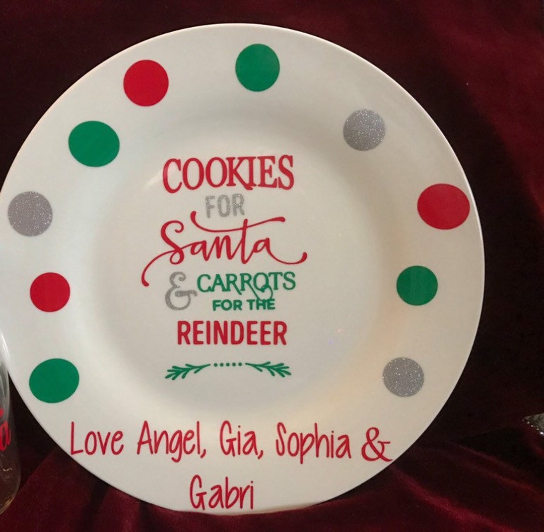Personalized Cookies for Santa Plate - Cookies and Milk for Santa Set ...
