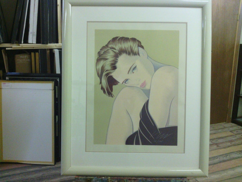 Robert Blue serigraph painting in style of PATRICK NAGEL | Etsy