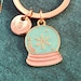 Snow Globe Keychain SMALL Blue Snow Globe Charm Keychain Winter ...