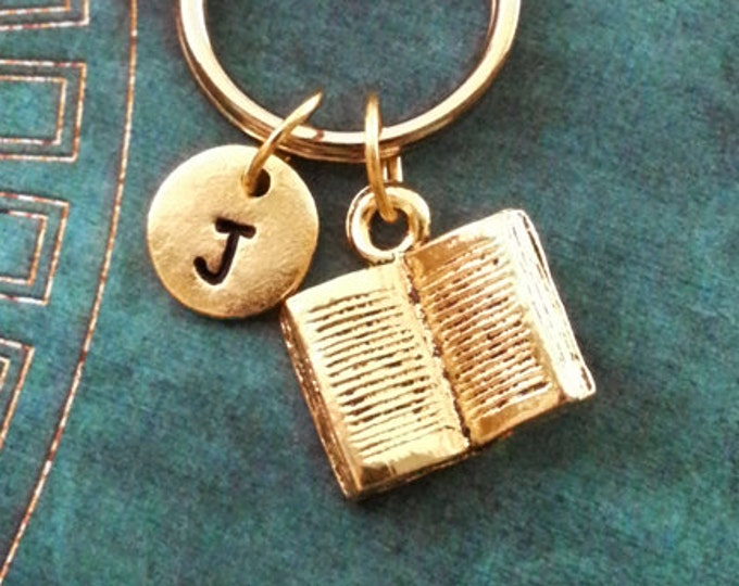 Book Keychain SMALL Book Keyring Personalized Keychain Book Gift Book ...