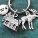 Cabin Keychain VERY SMALL Silver Moose Keychain Personalized Keychain ...