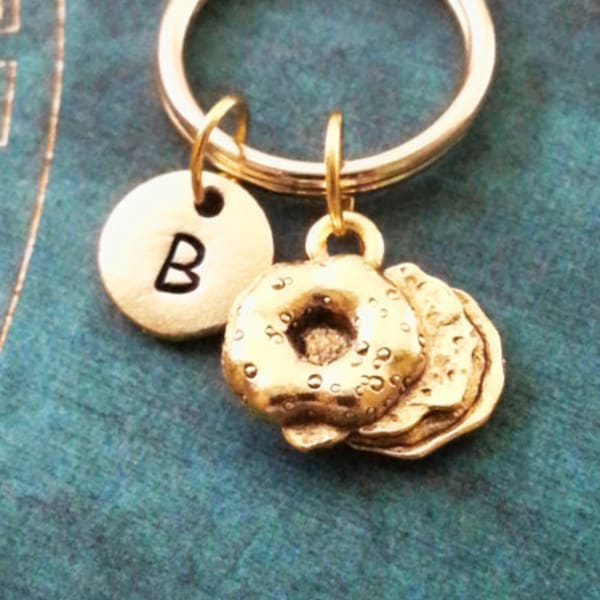 Bagel Keychain - Etsy