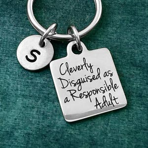 Cleverly Disguised as an Adult Keychain SMALL Charm Keychain Millenial ...