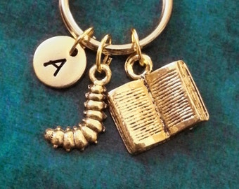 Book Worm Keyring - Etsy