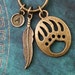 Bear Claw Keychain SMALL Bronze Paw Print Keychain Personalized ...