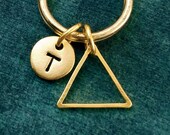 Triangle Keychain VERY SMALL Triangle Keyring Geometric - Etsy