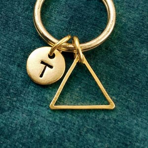 Triangle Keychain VERY SMALL Triangle Keyring Geometric Keychain ...