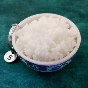 Rice Keychain LARGE Rice Bowl Keychain Rice Keychain Chinese Food ...