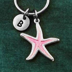 Pink Starfish Keychain SMALL Starfish Keyring Beach Keychain Ocean ...
